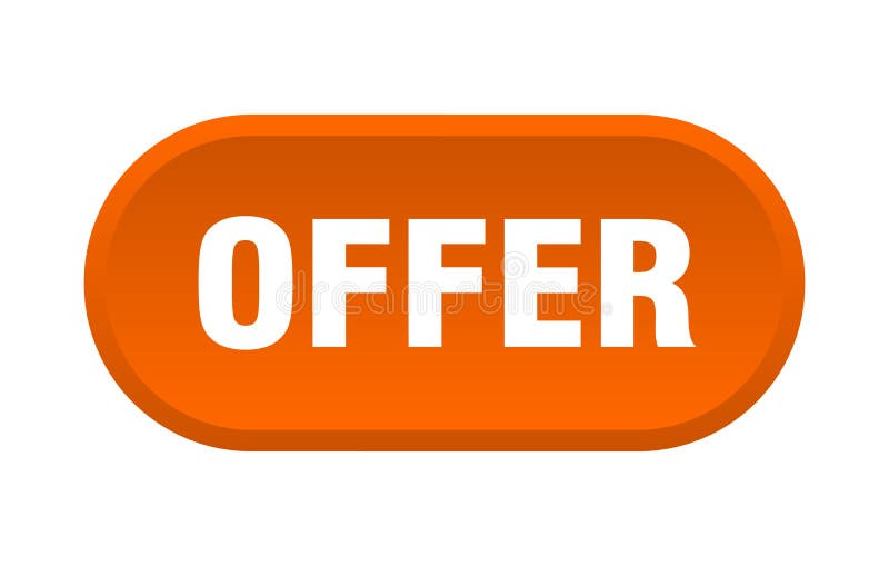 Offer button stock vector. Illustration of white, sign - 196834300