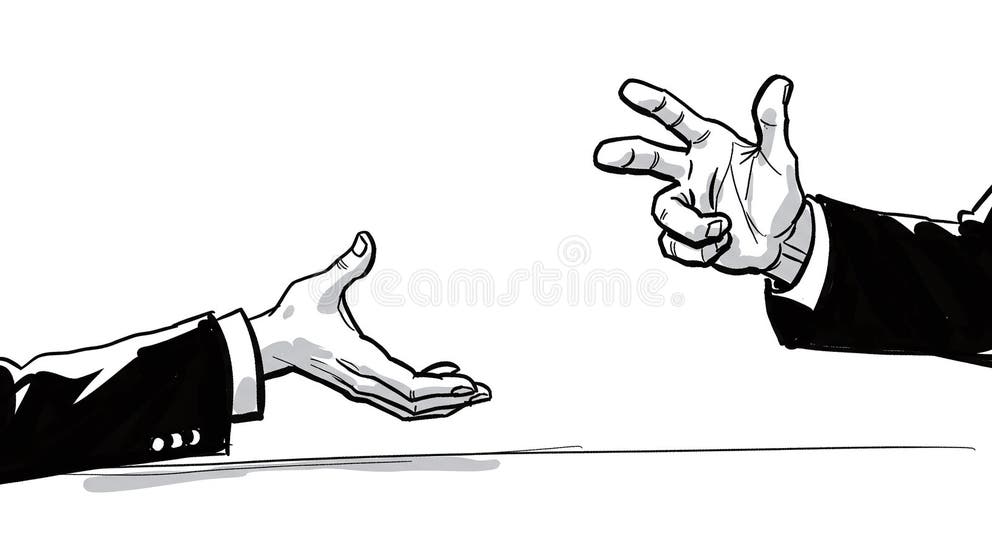 Offer and Demand Hand Gestures Illustration Stock Illustration ...
