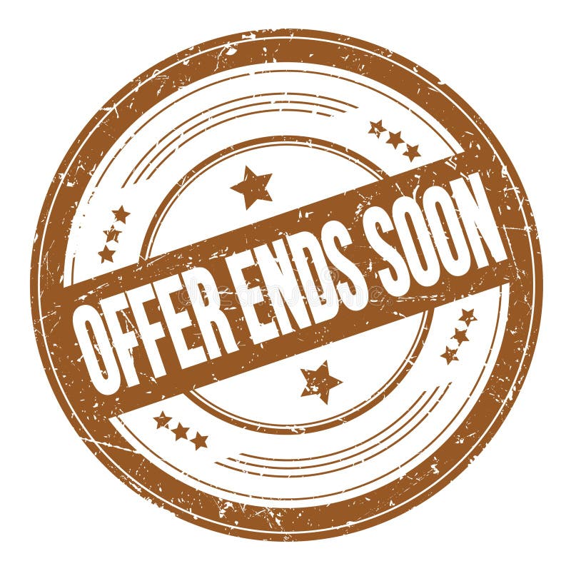 OFFER ENDS SOON Text on Brown Round Grungy Stamp Stock Illustration ...