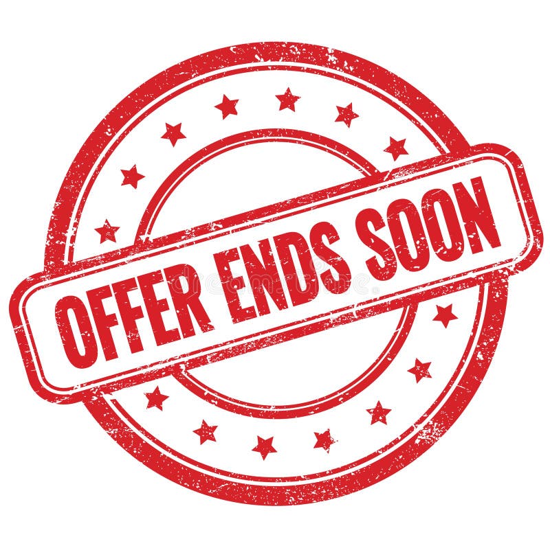 OFFER ENDS SOON Text Written on Red Grungy Round Stamp Stock ...