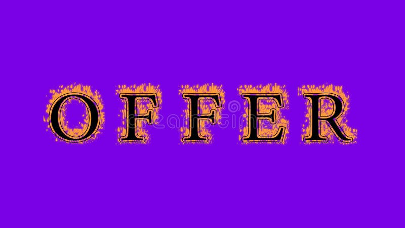 Offer Fire Text Effect Violet Background Stock Illustration ...