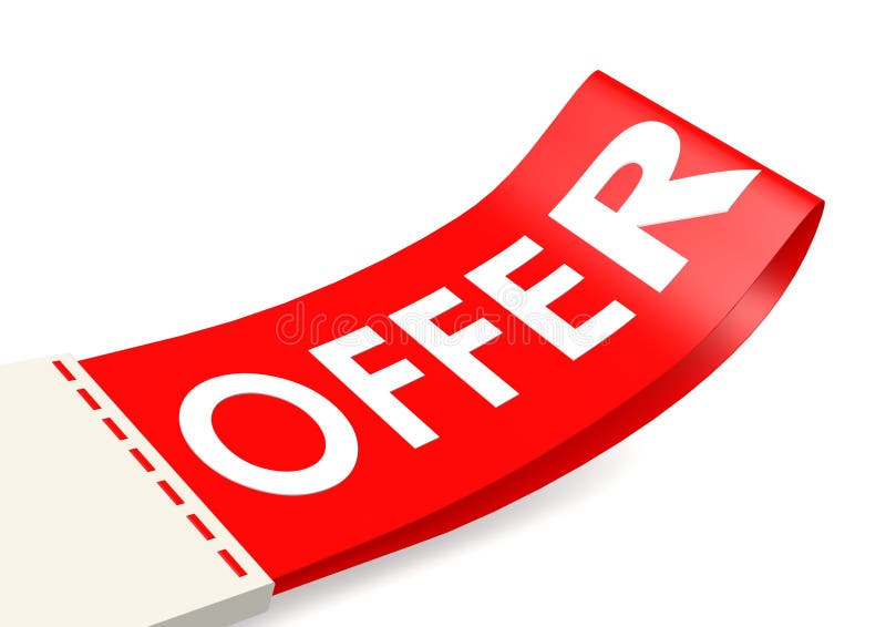 Offer flag stock illustration. Illustration of design - 32983874