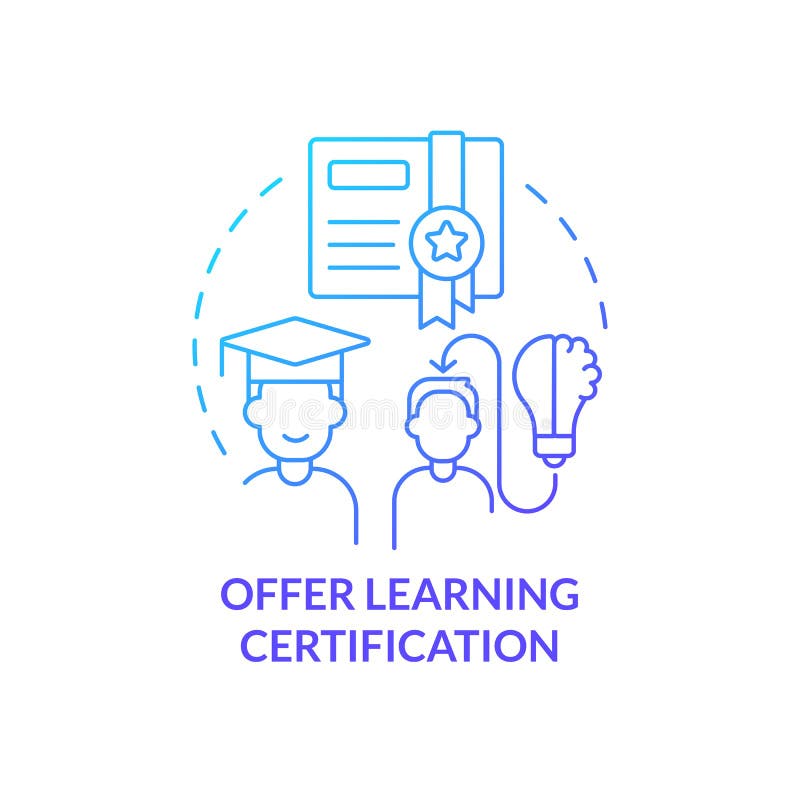 Offer Learning Certification Blue Gradient Concept Icon Stock Vector ...