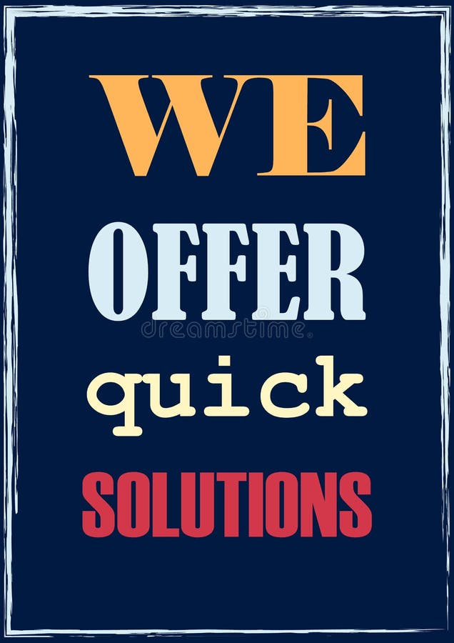 We Offer Quick Solutions Vector Business Concept Stock Vector ...
