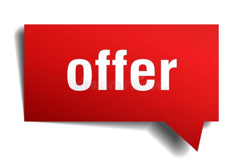 Offer red 3d speech bubble stock vector. Illustration of insignia ...