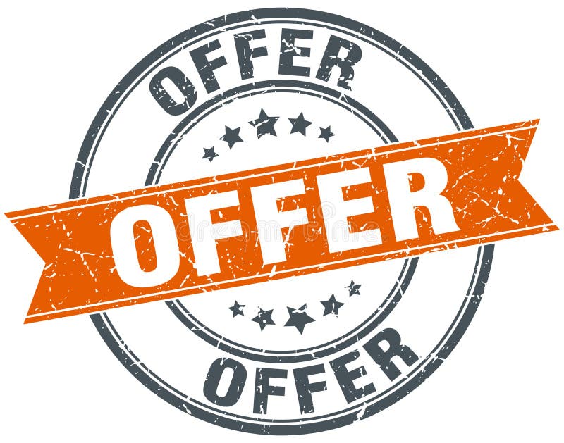 Offer round grunge stamp stock vector. Illustration of template - 95268214
