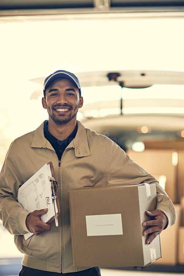 We Offer Same-day Delivery for Your Convenience. Portrait of a Courier ...