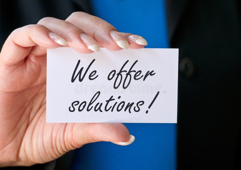 We offer solutions stock photo. Image of business, profession - 39501878