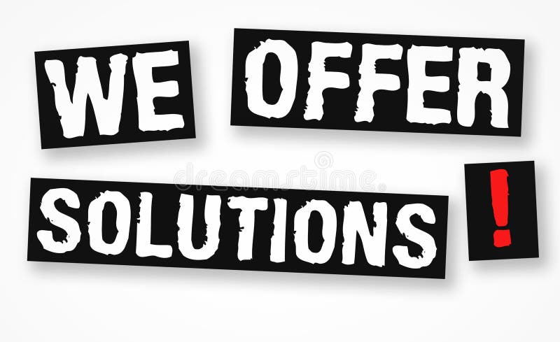 We offer solutions stock illustration. Illustration of business - 85371327