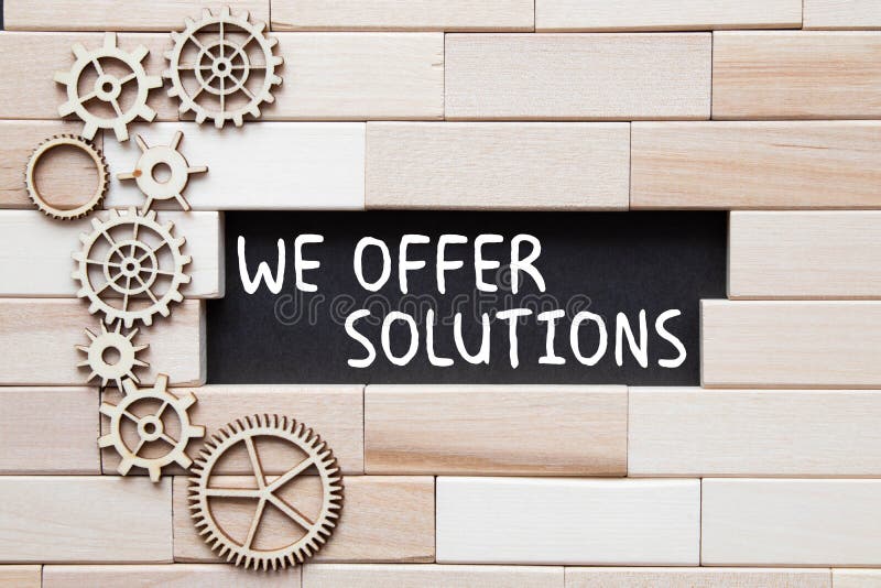 We Offer Solutions is Shown Using the Text Stock Image - Image of ...