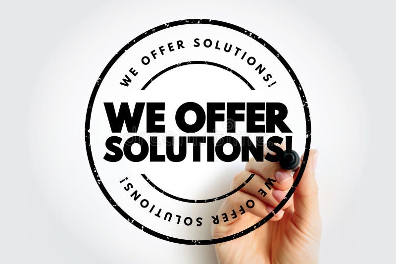 We Offer Solutions is Shown Using the Text Stock Image - Image of ...