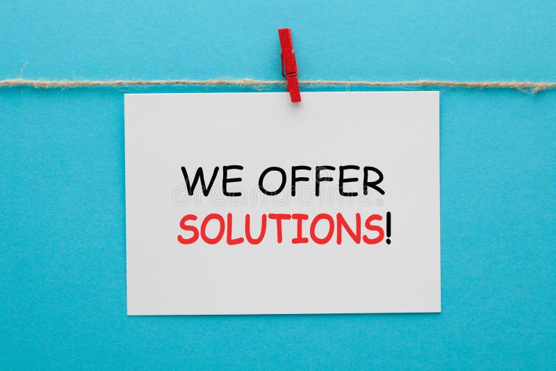 We Offer Solutions is Shown Using the Text Stock Image - Image of ...