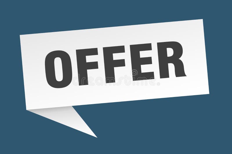 Offer Speech Bubble. Offer Ribbon Sign Stock Vector - Illustration of ...