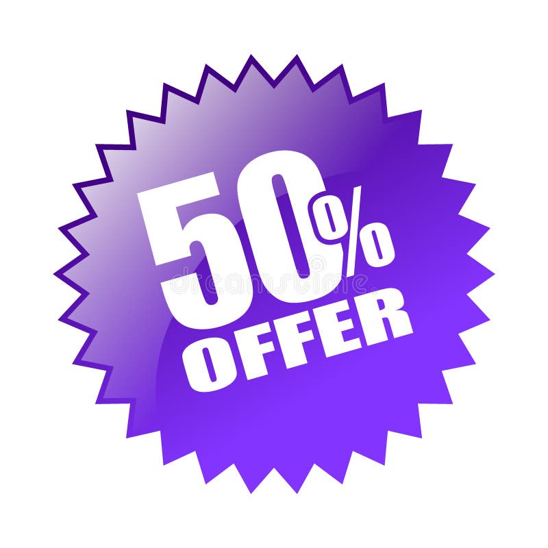 50 offer sticker stock illustration. Illustration of icon - 123199781