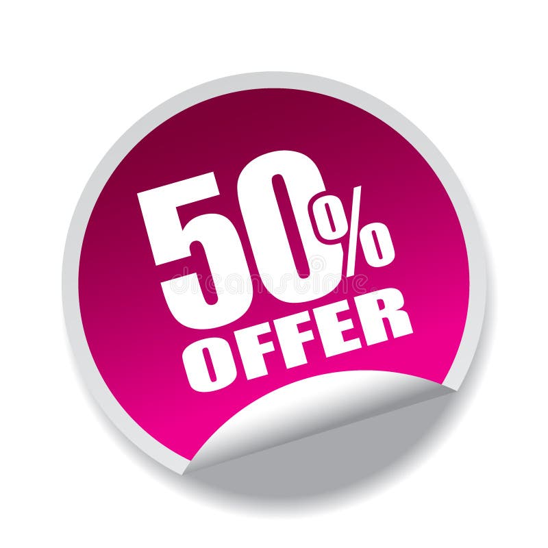 50 offer sticker stock illustration. Illustration of labels - 123200306