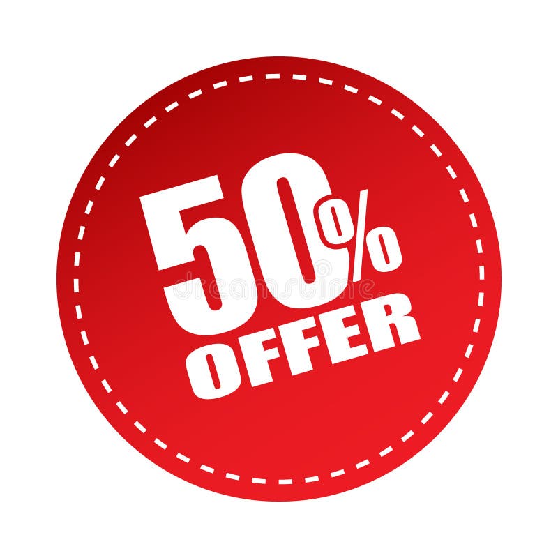 50 offer sticker stock illustration. Illustration of message - 123201454