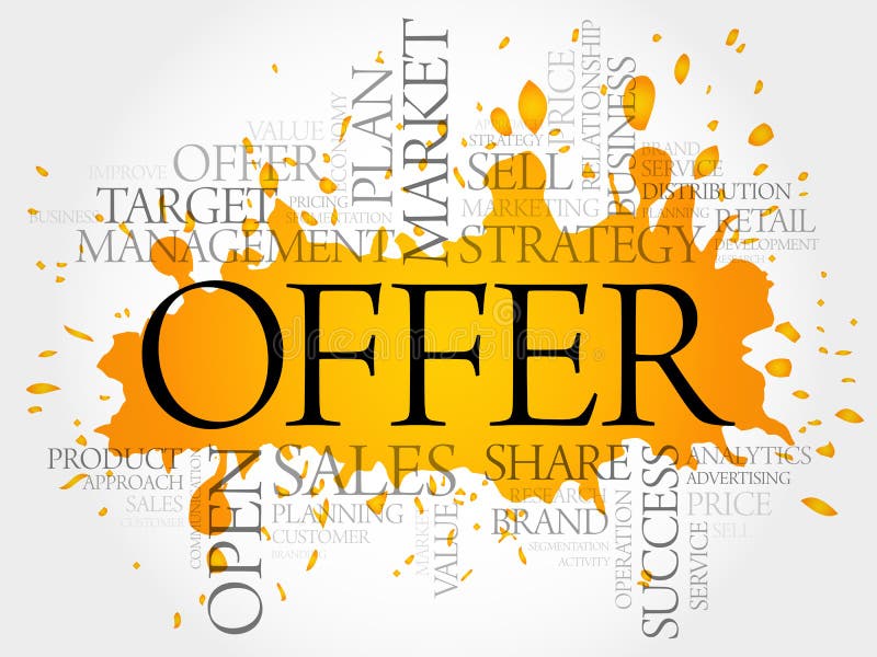 Offer Word Cloud with Marker, Business Concept Background Stock Photo ...