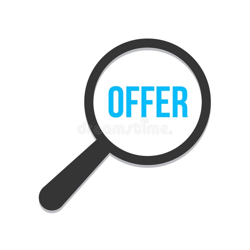 Offer Word Magnifying Glass Stock Vector - Illustration of symbol ... Offer Word Magnifying Glass Stock Vector - Illustration of symbol ...