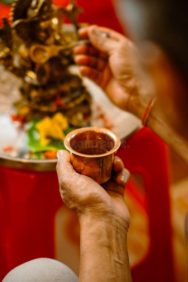 Offering in Cupped Hands during Ritual Stock Image - Image of small ...