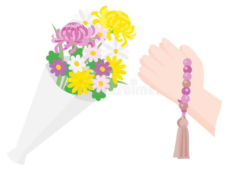 The Offering Flower and Joining Hands of the Buddhism. Stock Vector ...