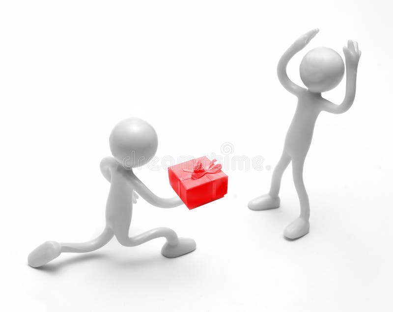 Woman Offering A Christmas Gift Stock Vector - Illustration of holiday ...