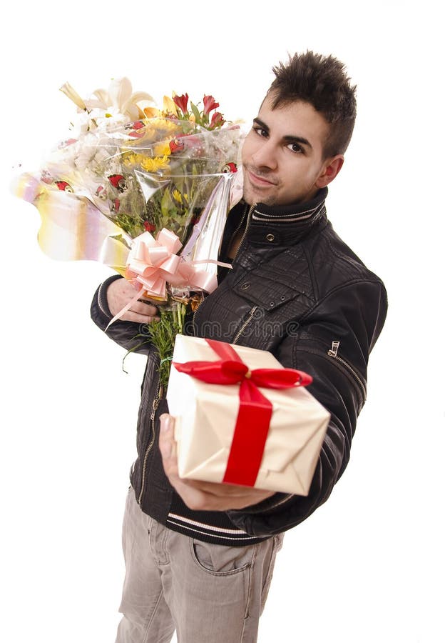 Offering a gift stock photo. Image of jacket, detail - 29486894