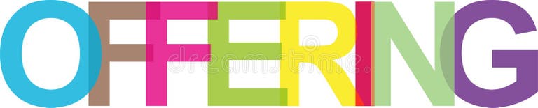 Offering word on white stock illustration. Illustration of uncovering ...