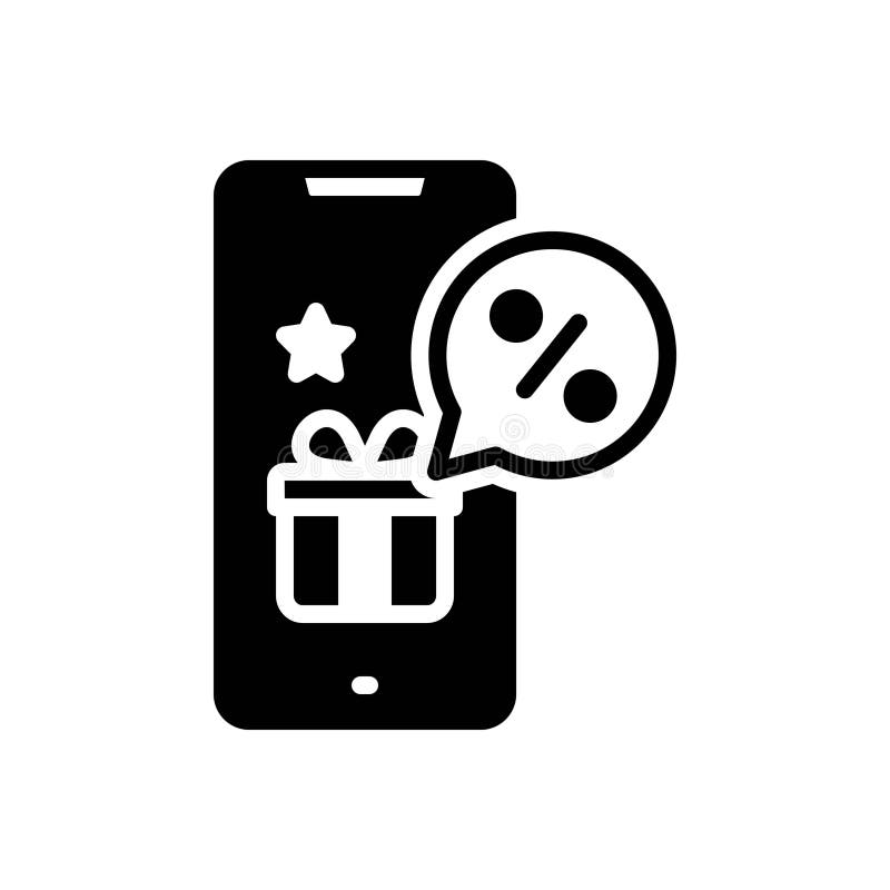 Black Solid Icon for Offerings, Offer and Winner Stock Vector ...