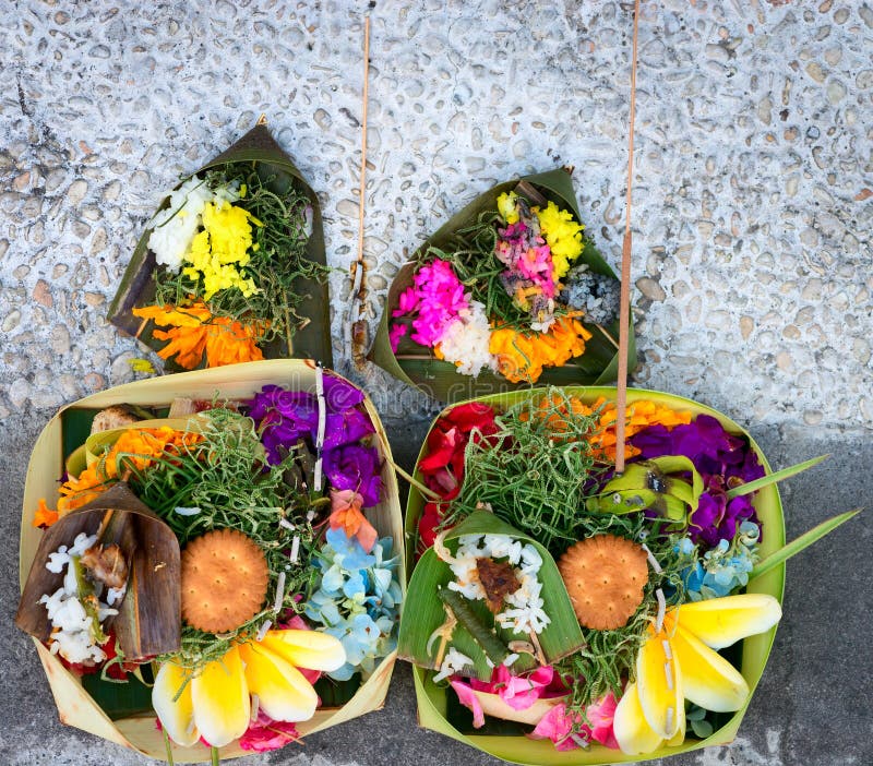 Balinese Religious Offerings Stock Image - Image of joss, bali: 13180857