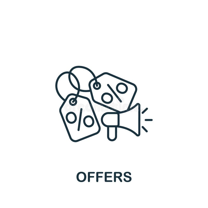 Offers Icon. Line Simple Line Retail Icon for Templates, Web Design and ...