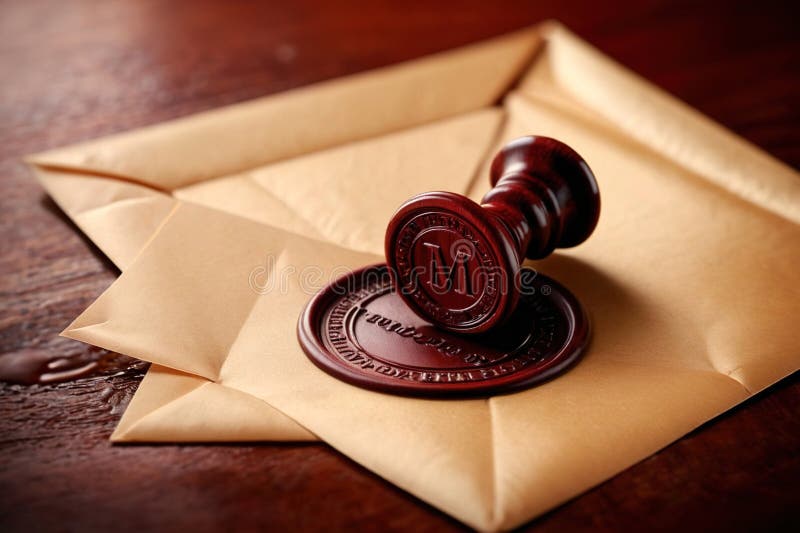 Offical Wax Seal Used To Certify Identity and Authority, on Document ...