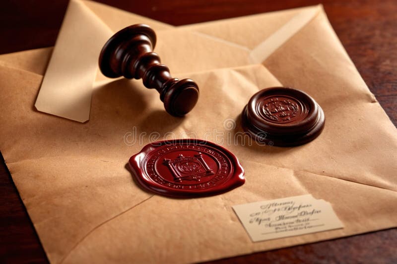Offical Wax Seal Used To Certify Identity and Authority, on Document ...