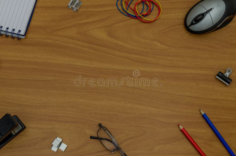 Office Accessories on a Desktop Stock Image - Image of staples, copy ...