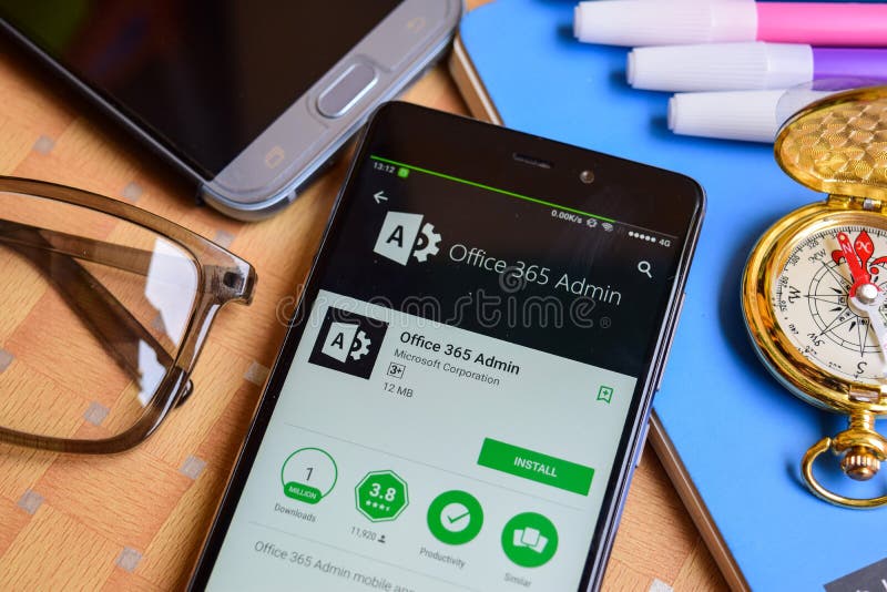 Office 365 Admin Dev Application on Smartphone Screen. Editorial Stock ...