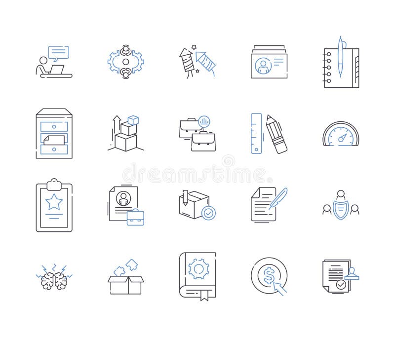 Office Administration Line Icons Collection. Business Management ...
