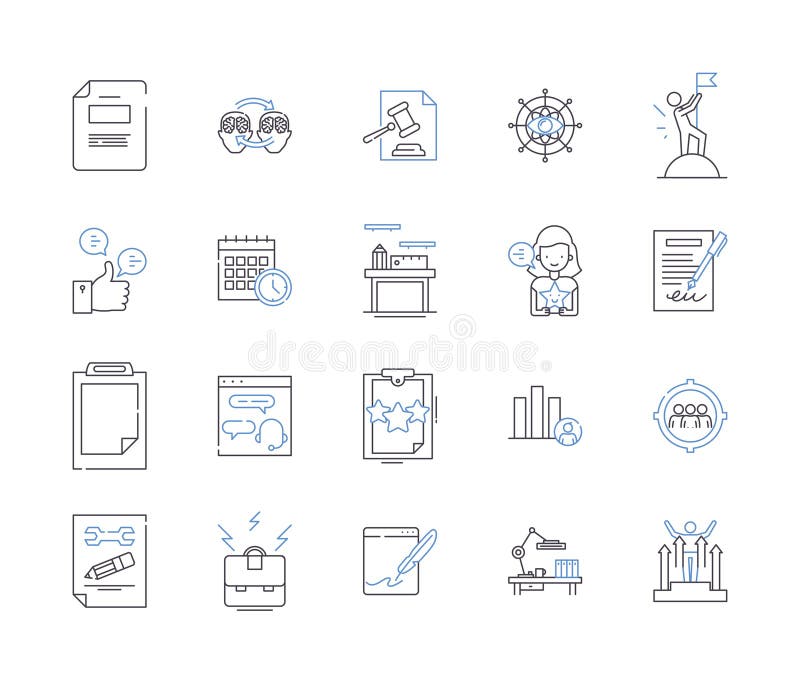 Office Administration Outline Icons Collection. Office, Administration ...