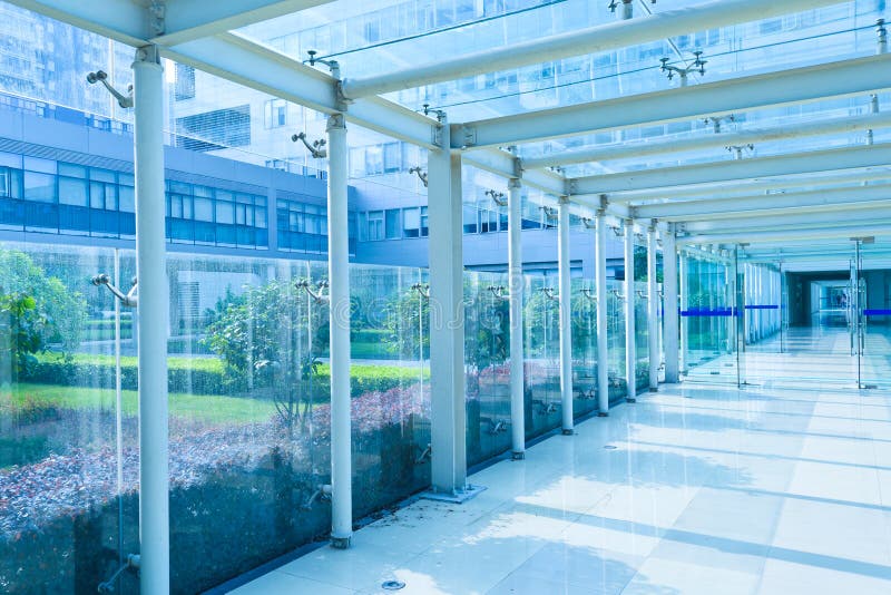 Office aisle stock image. Image of blue, gangway, place - 19954737