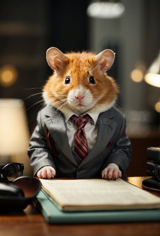 Whimsical Wildlife at Work Series - the Hamster Stock Photo - Image of ...
