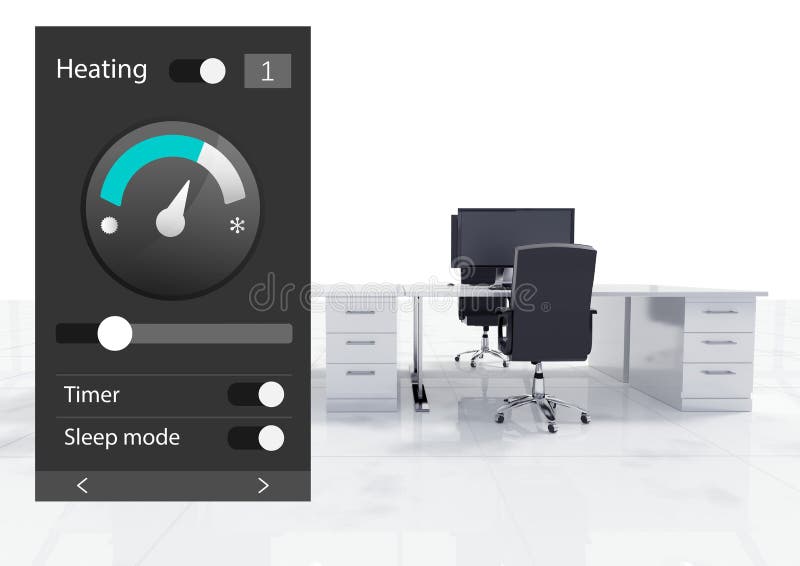 Office Automation System Heating Temperature App Interface Stock Image ...