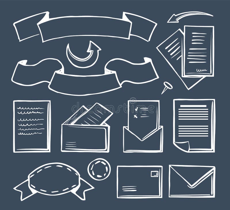 Office Banner and Message Envelope Set Vector Stock Vector ...