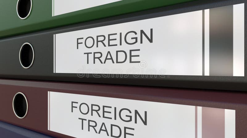 Office Binders with Foreign Trade Tags 3D Rendering Stock Illustration ...