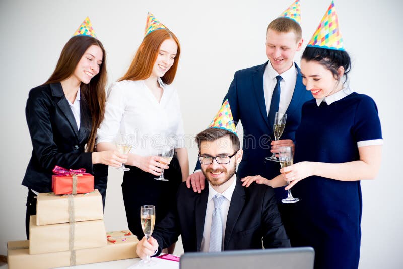 Office birthday party stock photo. Image of corporate - 92031082