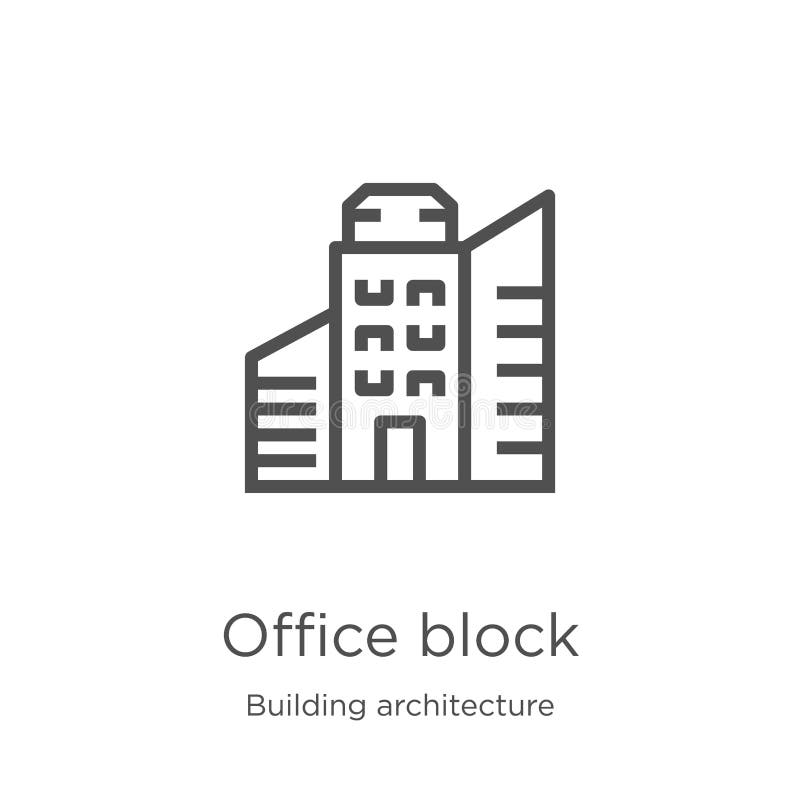 Office Block Icon Vector from Building Architecture Collection. Thin ...