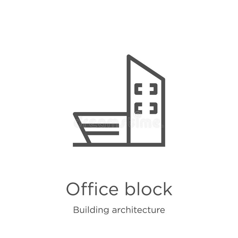 Office Block Icon Vector from Building Architecture Collection. Thin ...