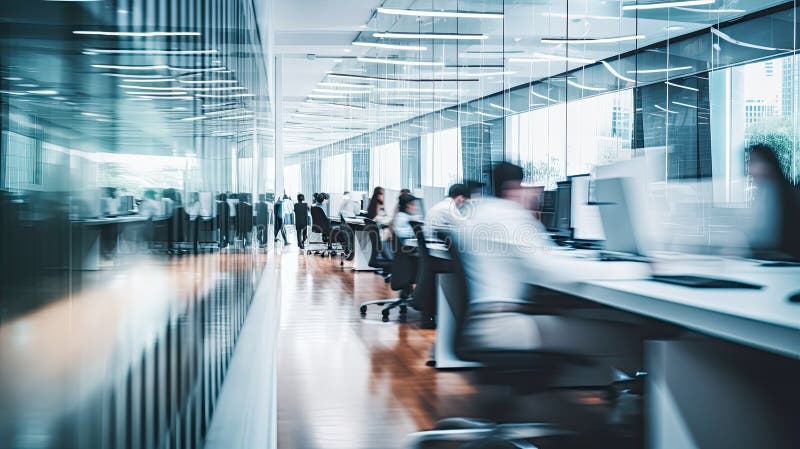 Office Blurred Interior Spaces Stock Illustration - Illustration of ...