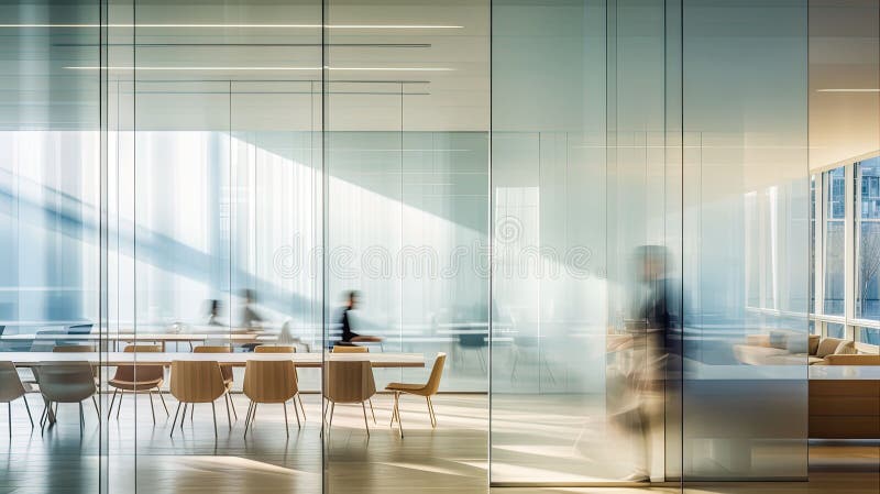 Office Blurred Interior Windows Stock Illustration - Illustration of ...