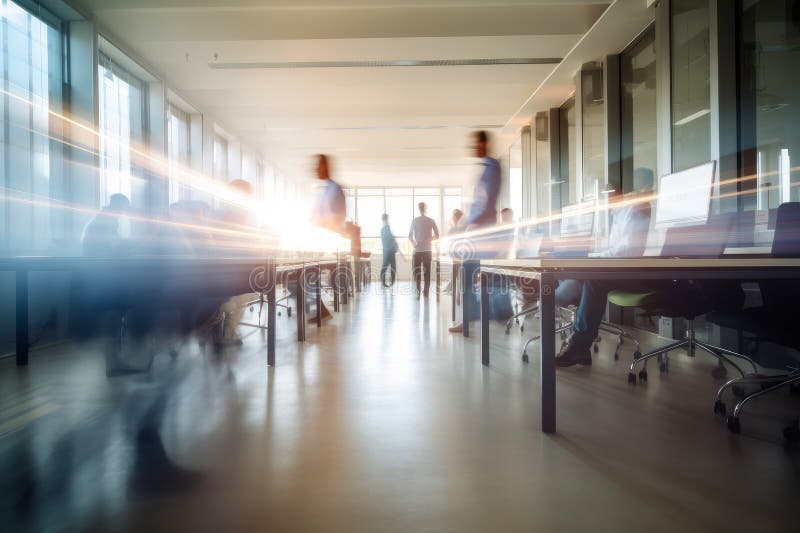 Office Blurred People Work Team. Generate Ai Stock Illustration ...