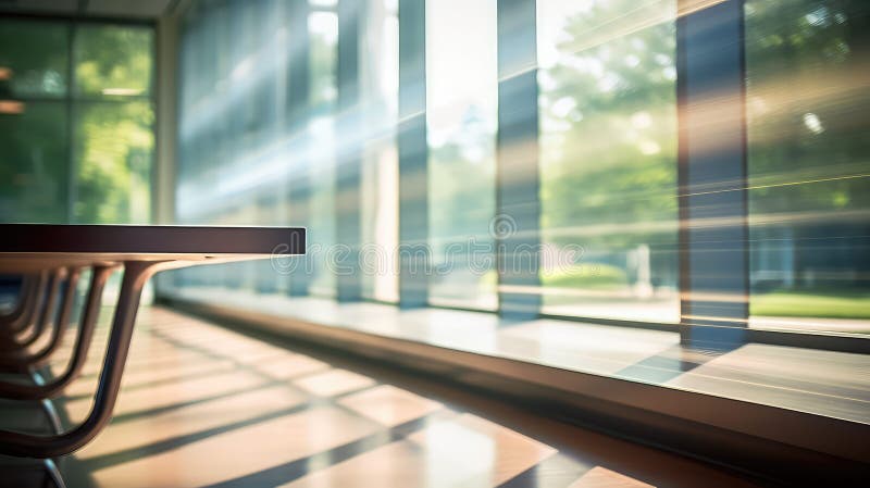 Office Blurred Windows Interior Stock Illustration - Illustration of ...