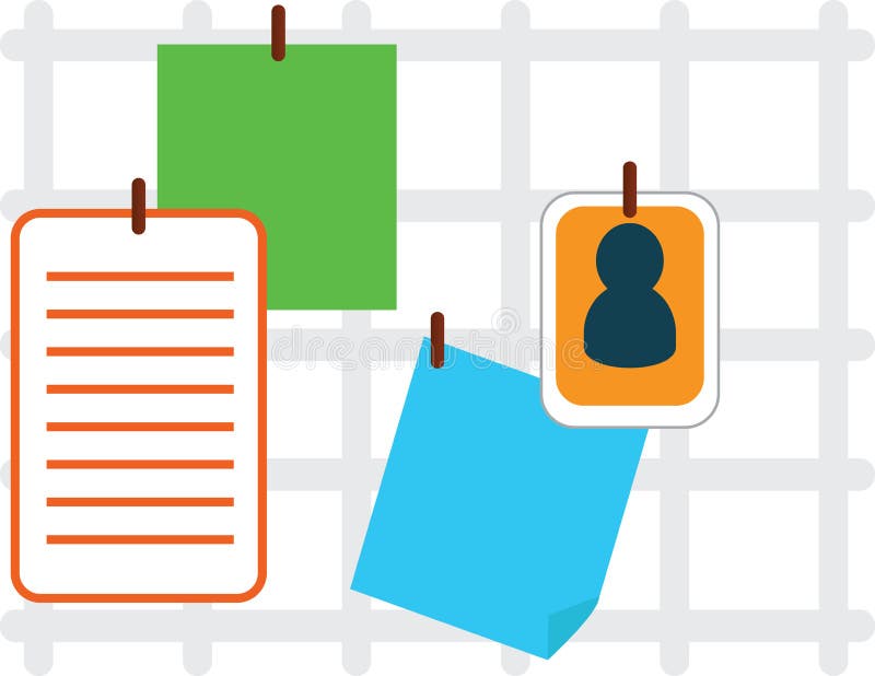 Memo Board - Hanging Memo Board Stock Vector - Illustration of bulletin ...