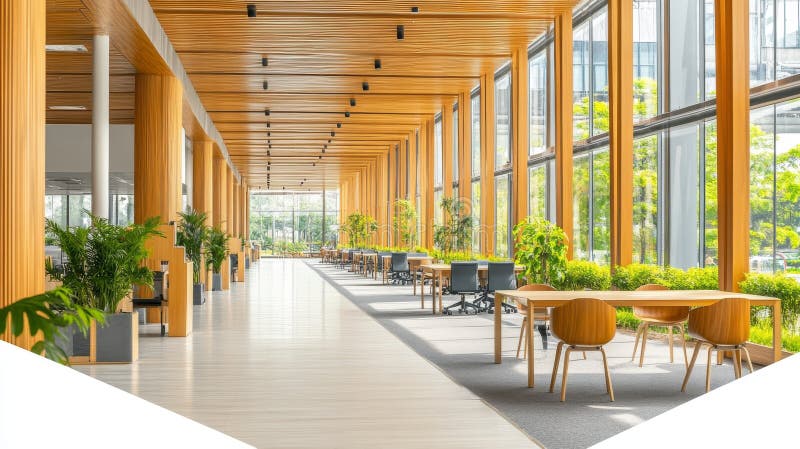 The Office Boasts an Open-plan Layout with a High Ceiling and Multiple ...